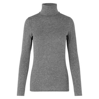 Second Female Matima T-Neck Tee - - Knitwear - Damen - Grau - XS