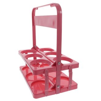 BESPORTBLE iplusmile Faltbarer Tragbarer Bierflaschenhalter aus Verschlei&szlig;festem Material Kompakter Flaschenkorb f&uuml;r 6 Flaschen in Pink Wiederverwendbar f&uuml;r Pick