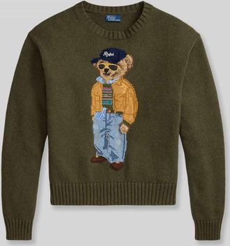 Polo Ralph Lauren Regular Fit Pullover aus reiner Baumwolle mit Polo-Bear-Stitching