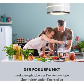 Klarstein Klarstein - Tron Ambience Inselabzugshaube &Oslash;38cm Umluft 540m&sup3;/h led wei&szlig;