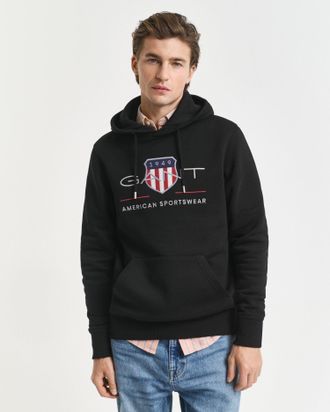 GANT Herren Archive Shield Hoodie (XXXL) Schwarz