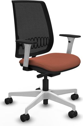 Piqueras y Crespo Alares Schreibtischstuhl mit wei&szlig;en und schwarzen Armlehnen, h&ouml;henverstellbare Lendenwirbelst&uuml;tze, ausgestattet mit Syncro/Traslack und injiziertem Sc