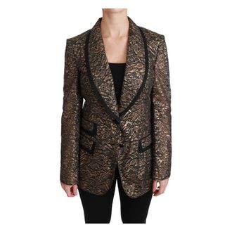 Dolce & Gabbana Einreihiger Mantel - - Jackets - Damen - Schwarzk - L