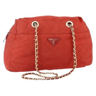 Prada Sac bandouli&egrave;re en nylon Pre-owned - Femme - Pre-owned - Orange - Taille: ONE Size