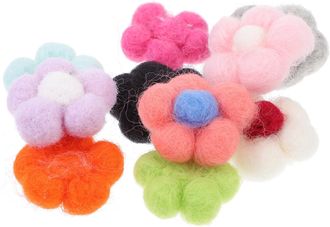 Cabilock 10 Stück Teiliges Filzblumen Brooch DIY Dekoration Bunte Handgefertigte Fünfblatt blüten für Haarspangen Kleidung und Schmuck Farbintensiv Strapazierf