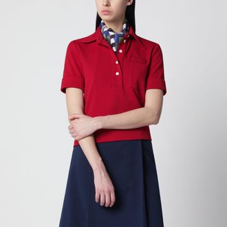 Miu Miu Rubinrotes Polo aus technischem Jersey