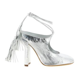 Dries Van Noten Mules aus laminiertem Leder - - Shoes - Damen - Grau - 41 EU