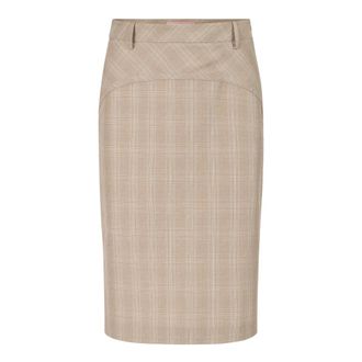Iceberg Regular Fit Bleistiftrock mit Karomuster - - Skirts - Damen - Beige - XS