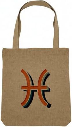Fabulous Sac Shopping Tote Bag Aspect Lin - Poissons Signe astrologie Zodiaque Astres M&eacute;taphore Symbole Figure Allegorie - Sac de Courses Toile Epaisse 360g Be