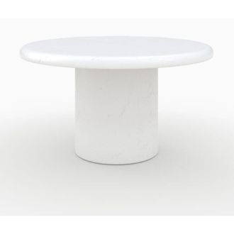Rendez-Vous D&eacute;co Rendez-Vous D&eacute;co - Table basse ronde en b&eacute;ton blanc cass&eacute; - Finition min&eacute;rale r&eacute;sistante aux taches - Diam&egrave;tre 75 cm - Hauteur 35 cm - Design
