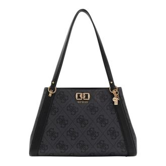 Guess Karnilla Logo Schultertasche - - Bags - Damen - Schwarzk - ONE SIZE