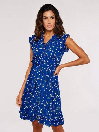 Apricot Minikleid Minikleid mit G&auml;nsebl&uuml;mchen (2-tlg., mit Taillenband) mit R&uuml;schen und G&auml;nsebl&uuml;mchen