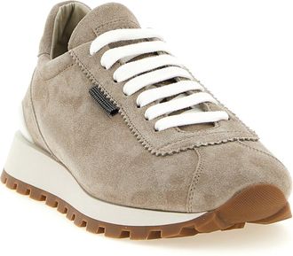 Brunello Cucinelli Suede Runner Sneaker - Beige