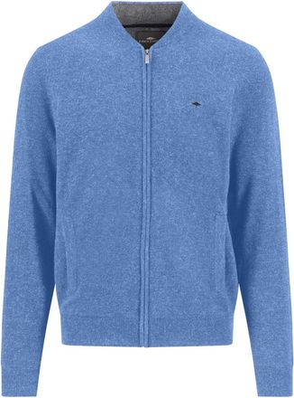 Fynch-Hatton Strickjacke aus Wolle-Kaschmir-Mix mit Rei&szlig;verschluss Crystal Blue/L