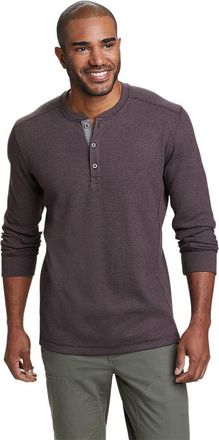 Eddie Bauer Herren-Thermo-Henley-Shirt, Klassische Passform, langärmelig, Aubergine, Small