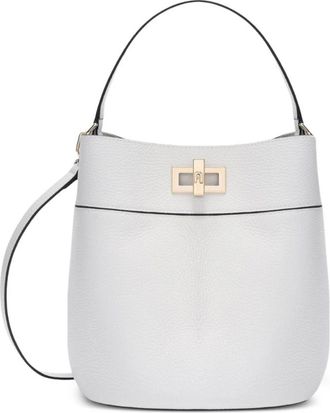 Furla Femme, Sacs, Blanc, Taille: ONE Size Sac fourre-tout &agrave; plaque logo Amelia
