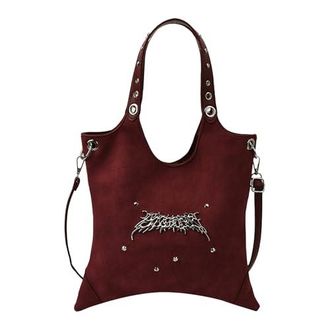 Generic Sac &agrave; bandouli&egrave;re &eacute;l&eacute;gant en cuir synth&eacute;tique avec rivets - Grande capacit&eacute; - Tendance - Sac &agrave; main cr&eacute;atif sous les bras - Pour voyage, rendez-vous, 