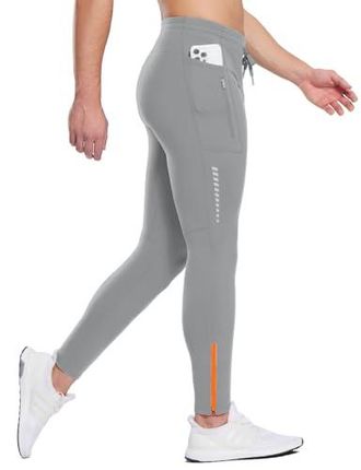 Baleaf Legging Thermique de Course pour Homme r&eacute;sistant &agrave; leau avec Poches zipp&eacute;es