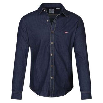 Levi's Homme Long-Sleeve Battery Housemark Slim, Nero Dark Wash, S