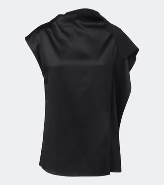 Sportmax Top &agrave; volants en satin de soie