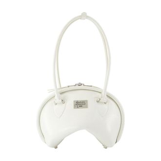 Acne Studios Womens Bowlina Small R Shoulder Bag White Calfskin