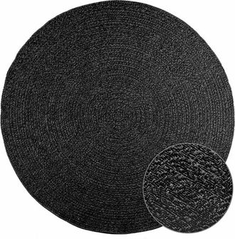 vidaXL Teppich ZIZUR Anthrazit Ø 200 cm Jute-Optik Indoor und Outdoor vidaXL