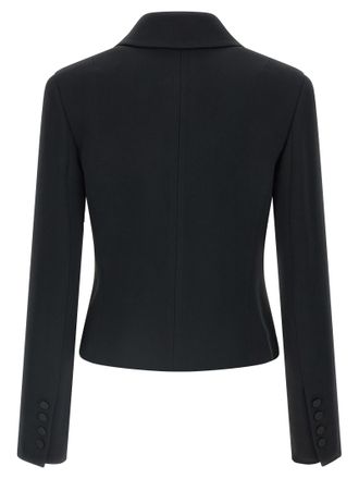 Ermanno Scervino Double-Breasted Viscose Blazer - Black