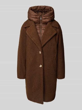 Christian Berg Teddy-Mantel mit Steppeinsatz und Knopfverschluss