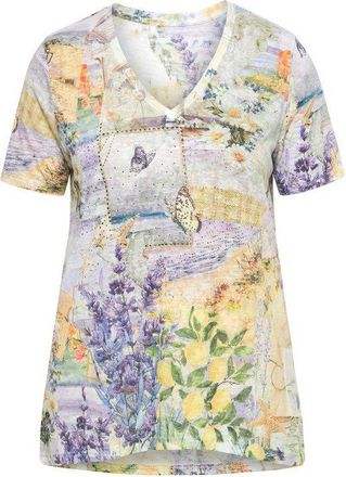 Angel Of Style T-Shirt T-Shirt A-Linie Glitzersteinchen Blumenmuster