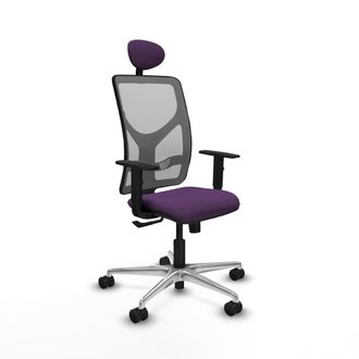 Piqueras y Crespo H&ouml;henverstellbarer Stuhl, mit 1D-Armlehnen, h&ouml;henverstellbarer Lendenwirbelst&uuml;tze und festem Kopfteil, ausgestattet mit Sincro 3 Positionen und Schnei