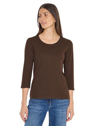 Cecil Damen 3227270 Basic Shirt, Chocolate Mousse, Medium