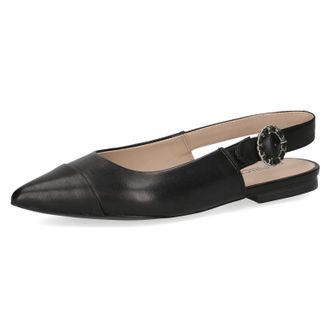 Caprice Damen Slingpumps aus Leder Spitz, Schwarz (Black Nappa), 38.5 EU