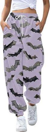 Generic Pantalon d&eacute;contract&eacute; avec poche imprim&eacute;e pour femme, violet, XXL