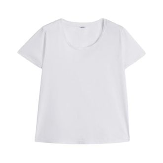 Aspesi Baumwoll-Jersey-T-Shirt mit Aufdruck - - Tops - Damen - Wei&szlig; - XS