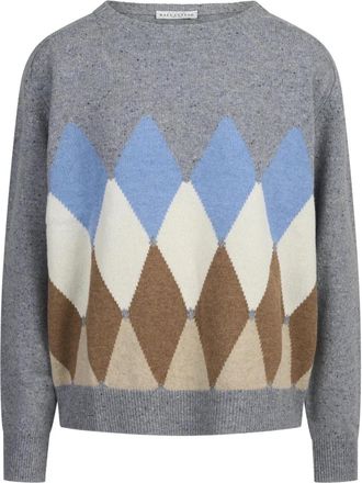 Ballantyne Argyle Rundhals-Pullover - - Knitwear - Damen - Grau - S