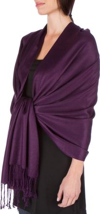 Sakkas Silky Feste weiche Pashmina Schal Wrap Stole - Dark Purple