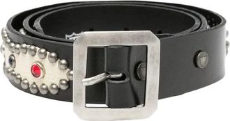 HTC Htc, Homme, Accessoires, Noir, Taille: 100 CM Studded Crystal Buckle Belt