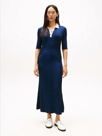 Tommy Hilfiger Robe polo longue côtelée