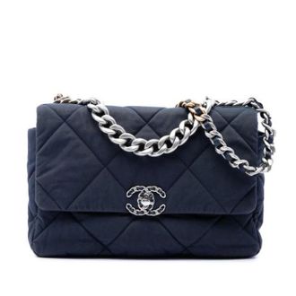 Chanel Pre-owned 19 Sac port&eacute; &eacute;paule - Femme - Pre-owned - Bleu - Taille: ONE Size