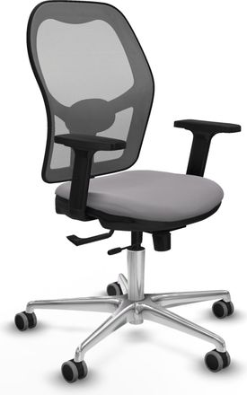 Piqueras y Crespo Schreibtischstuhl, Grau, mit 2D-Armen, h&ouml;henverstellbare Lendenwirbelst&uuml;tze, ausgestattet mit Syncro/Traslack und Schaumstoff, Grau/Grau