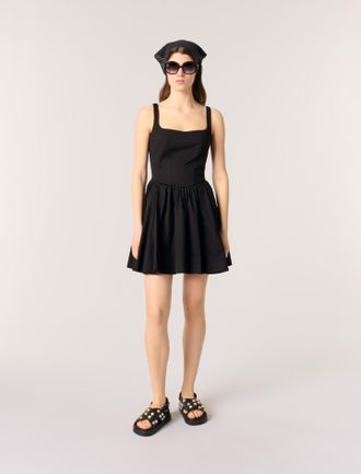 Maje Kurzes Baumwollkleid - Schwarz - Gr&ouml;&szlig;e 36 - Maje