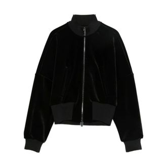 Emporio Armani Femme, Sweatshirts et sweats &agrave; capuche, Noir, Taille: 36 FR Bomber Jacket