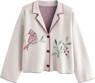 Laura Ashley Strickjacke Laura Ashley Strickjacke mit Stickerei (1-tlg)