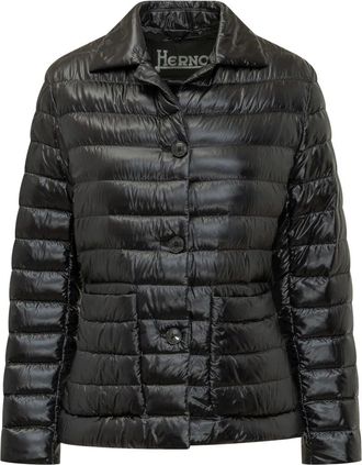 Herno Femme, Vestes, Noir, Taille: 48 FR Veste matelass&eacute;e boutonn&eacute;e