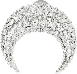 Marine Serre Femme, Accessoires, Gris, Taille: ONE Size Crystal Moon Stud Earring