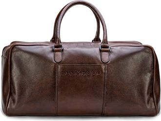 Farmhood Memphis Damen/Herren Leder Reisetasche | großer Weekender mit Steckfach auf der Vorderseite | mit abnehm- & längenverstellbarem Umhängeriemen | Reiseg