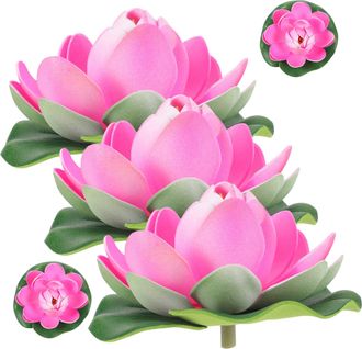 Cabilock 5 Stücke Künstliche Schwimmende Lotusblume Handwerk Simulation Lotus Für Teich Wohnkultur 10cm Halboffenen Lotus