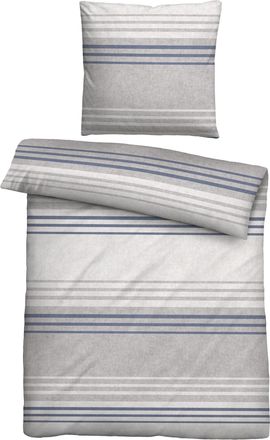Biberna Melange-Flanell Bettwäsche 0840516 QUERSTREIFEN