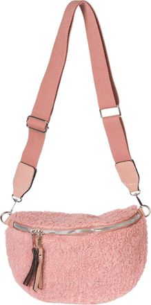 styleBREAKER Umh&auml;ngetasche Teddyfell Halbmond Crossbody Bag