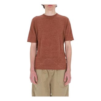 Roberto Collina T-Shirt Melange aus Leinen-Baumwolle - - Tops - Herren - Braun - L